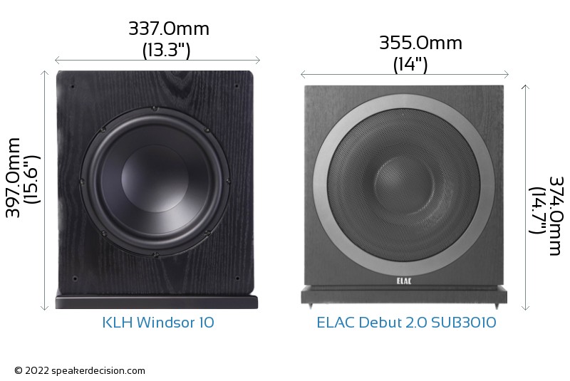 KLH Windsor 10 vs ELAC Debut 2.0 SUB3010 Detailed Comparison